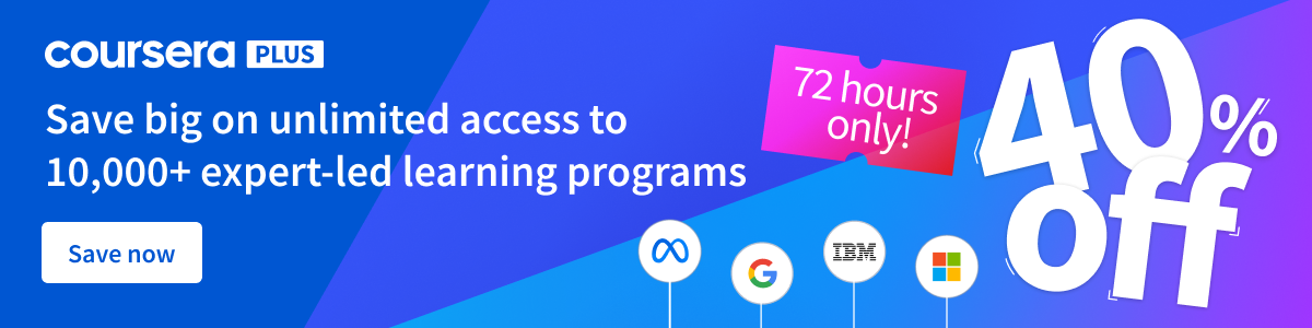 Coursera Plus Discount annual and Monthly subscription 40%off ...